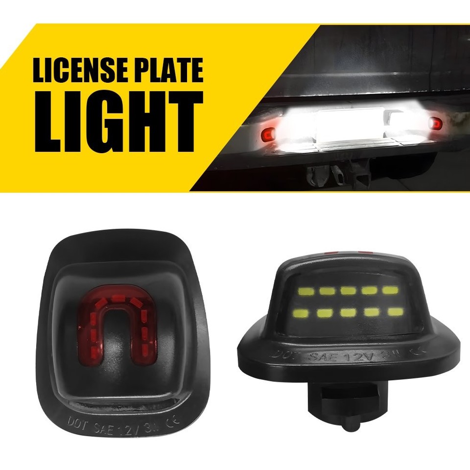 WHITE LED License Lights Plate Tag Lamps 2pcs For Chevy 88-00 C/K 1500 ...