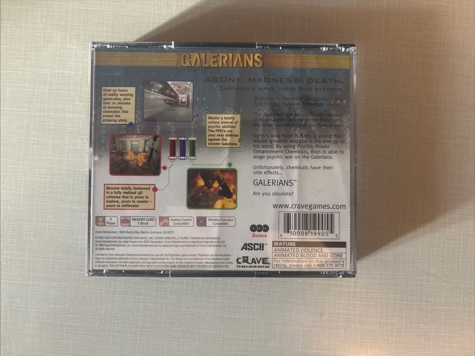 Ps1 Galerians, Includes Repo Case,All 3 Discs, Og Box Art,No Manual ...