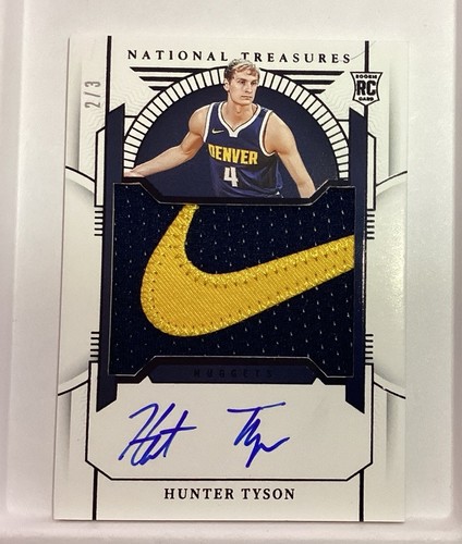 2023-24 National Treasures Hunter Tyson ROOKIE PATCH AUTO NIKE SWOOSH ...