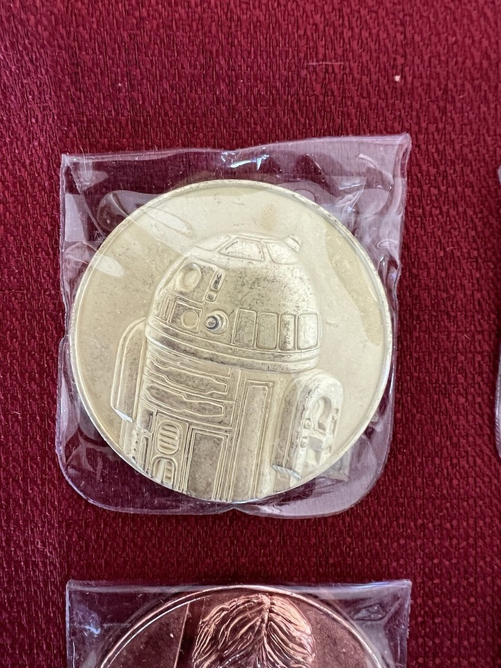Set Of 6 Star Wars Coins W/ Sleeve & Barcode 2005 California Lottery ...