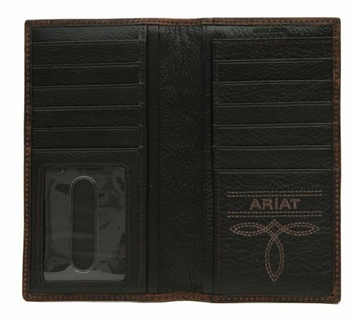 Ariat Performance Work Leather Rodeo Wallet/Checkbook Cover (Dark Rowdy ...