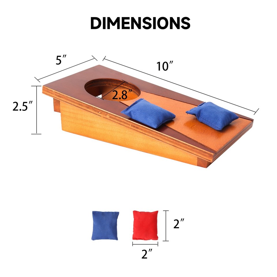 Mini Tabletop Cornhole Toss Game Set w/8 Bean Bags.Desktop Corn Hole ...