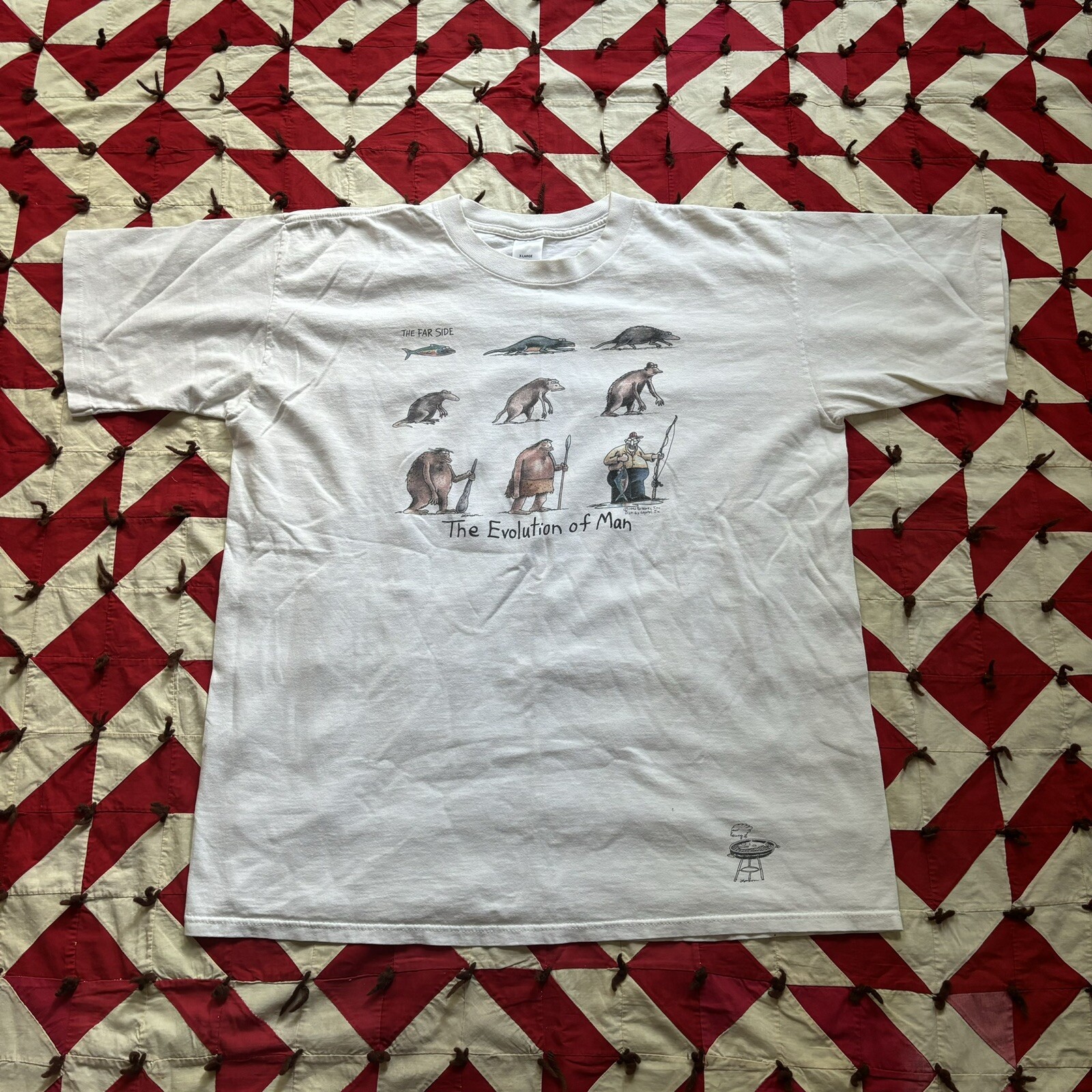 Vintage The Far Side ‘Evolution Of Man’ T Shirt Mens … - Gem