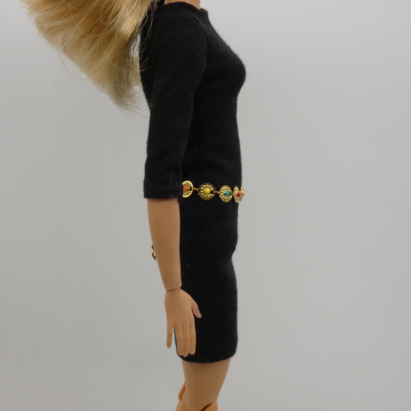 Barbie Doll Size Belt Gold Medallions Rainbow Fits Model Muse MTM ...