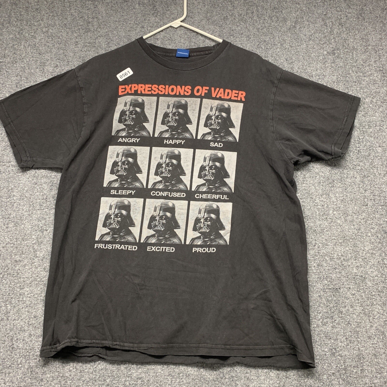Star Wars Expressions Of Vader T-Shirt Adult Size XL Black Short Sleeve ...
