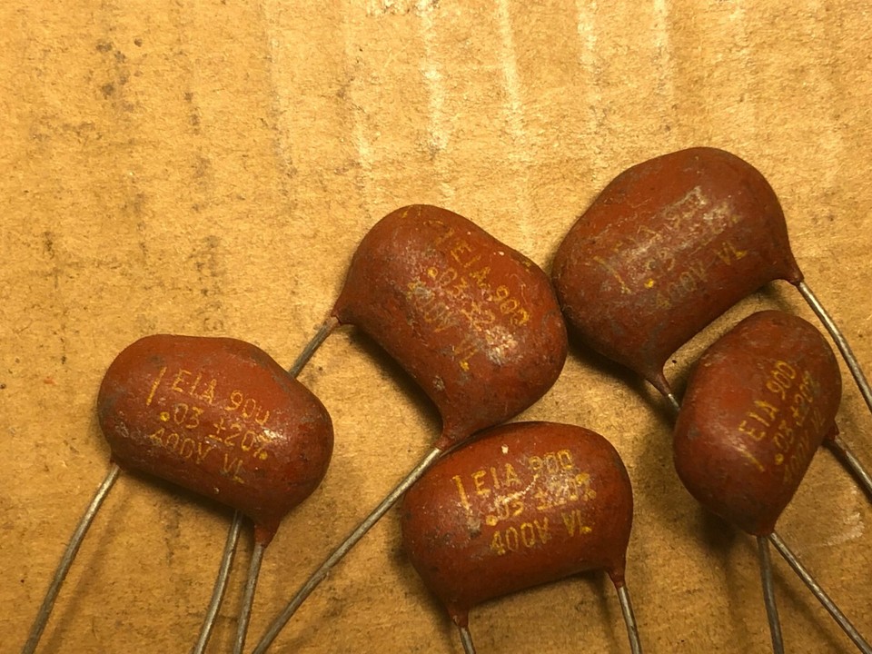 5 NOS Paktron Brown Drop .03 uf 400v Capacitors Vintage Guitar Amp Tone ...