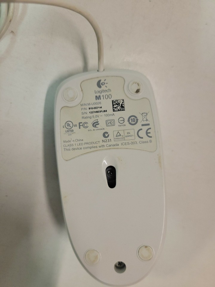 Logitech M100 Mouse - Optical Wired USB - Scroll Wheel | eBay