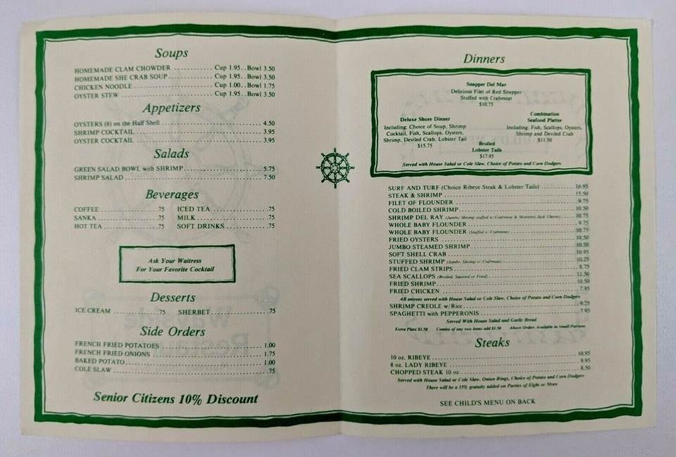 Murrells Inlet South Carolina Wayside Restaurant Vintage Mini Paper ...