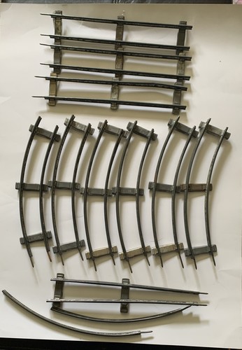 Vintage Lot Of 9 Rail Metal Train Track 3 Straight & 6 Curve + Extra ...