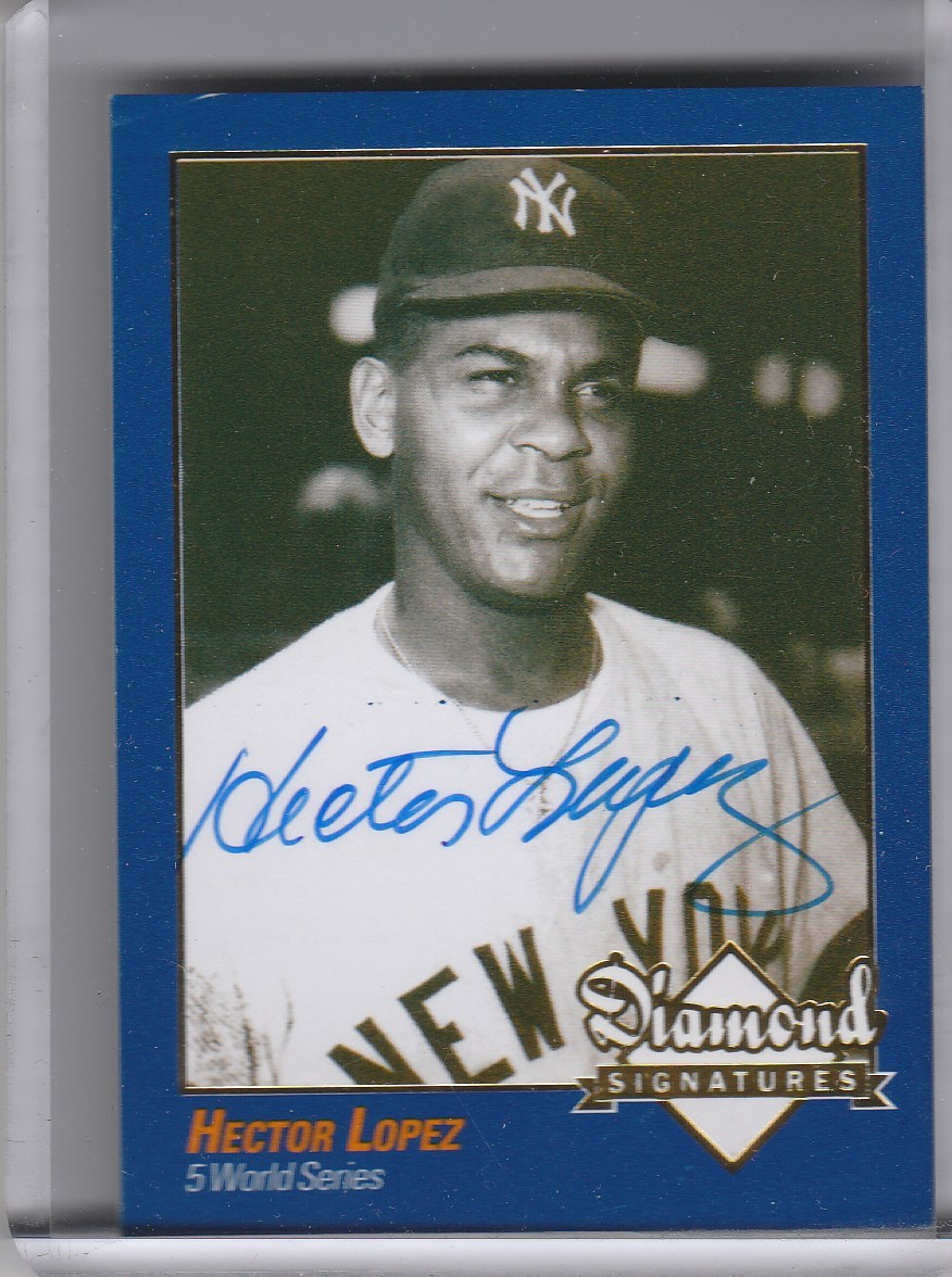 2009 DIAMOND SIGNATURES HECTOR LOPEZ AUTOGRAPH NEW YORK YANKEES 1098 | eBay