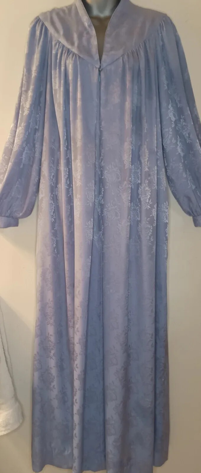 Christian Dior Lounge wear 1980's Robe Nite Gown Blu… - Gem