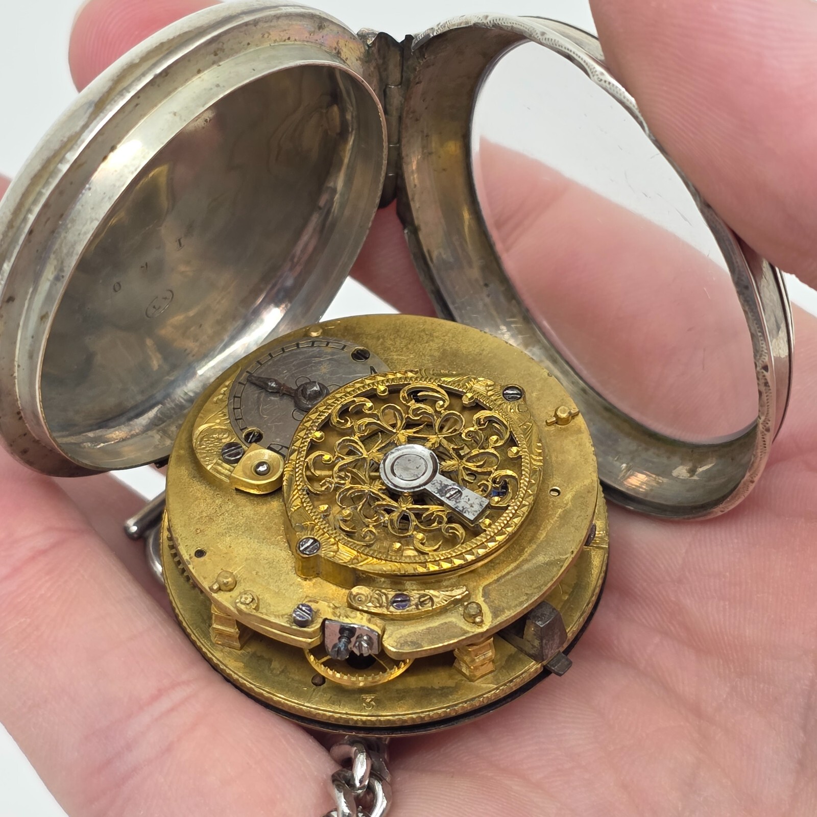 16th Century Key Wind Chain Drive Fusee Silver Pocket Watch CLEAN ...