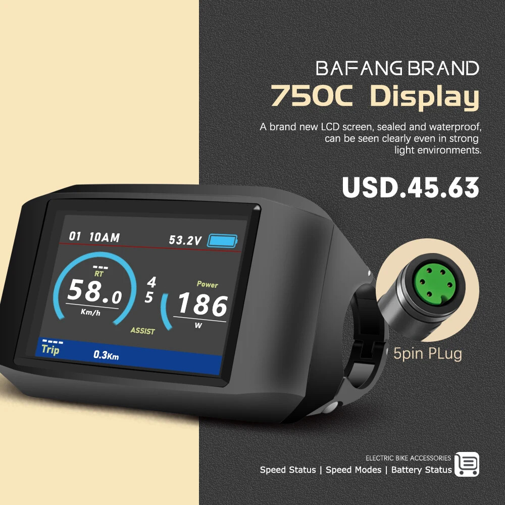 Bafang 750w Electric Bike Conversion Kit 750C LCD Display Indicator For ...