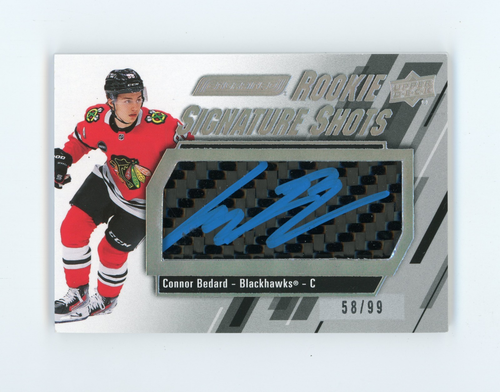 CONNOR BEDARD 2023-224 UD Engrained Rookie Signature Stick Auto Rc #58/ ...