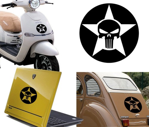 Skull Star v1, Sticker Vinyl | eBay