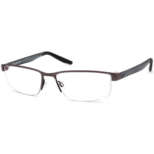 Nike Men's Eyeglasses 8138 071 Matte Gunmetal/Gray Half Rim Frame 56 ...