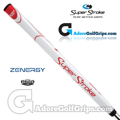 NEW - SuperStroke ZENERGY 1.0P 17 Inch Putter Grip - White / Red + Free ...