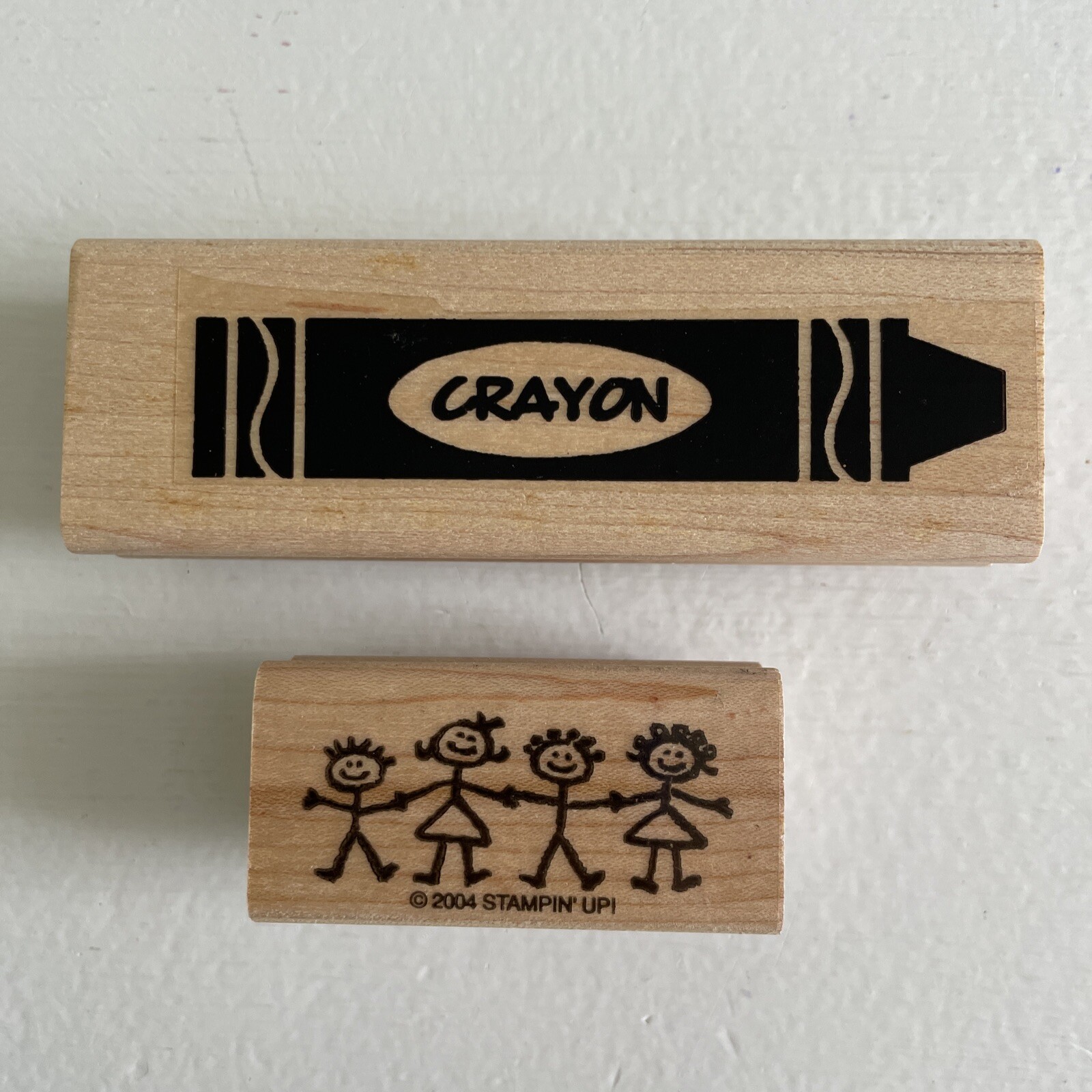 Crayon & Kids Rubber Stamps - set of 2 | eBay