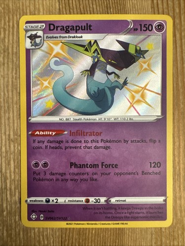 Dragapult - SV062/SV122 - Pokemon Shining Fates Sword Shield Shiny Rare ...