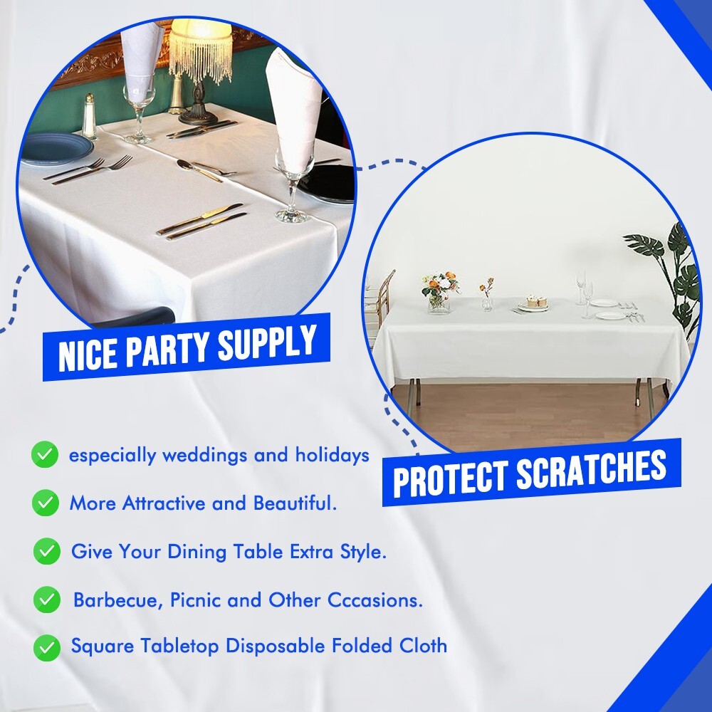 25 x White Paper Table Cover Cloths Slip Cover For Buffet Table 90 cm x ...