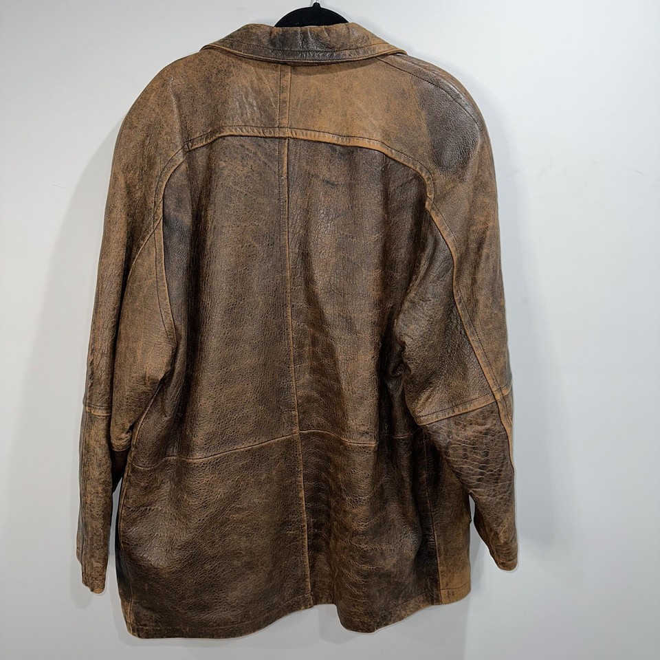 VTG Extremely Rare Michael Hoban North Beach Distressed Leather Coat ...