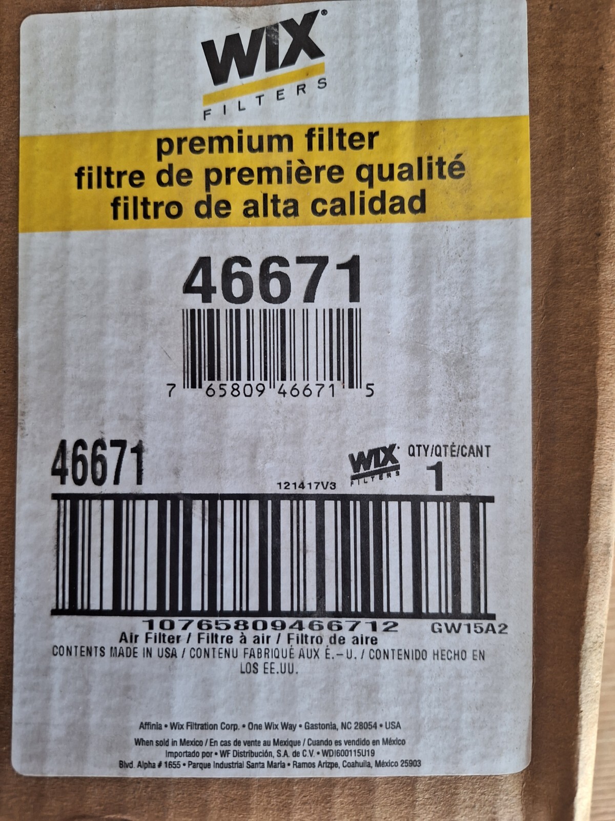 Air Filter Wix 46671 for sale online | eBay