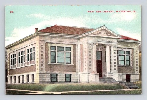 Waterloo Iowa West Side Library Postcard | eBay