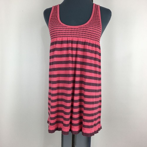Weatherproof Tank Top Women M Pink Striped Rayon Blend Racerback ...