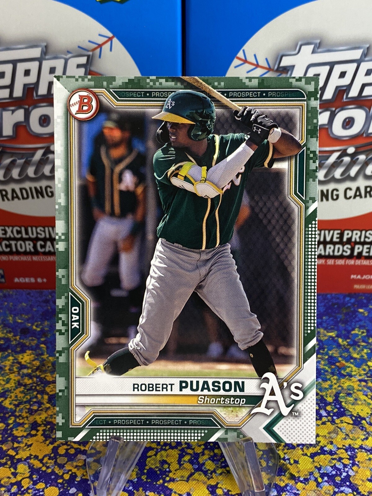 Robert Puason 2021 Bowman Prospects Camo #BP-45 Oakland Athletics | eBay
