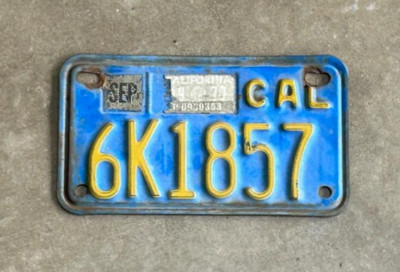 1974 California MOTORCYCLE License Plate C10 | eBay