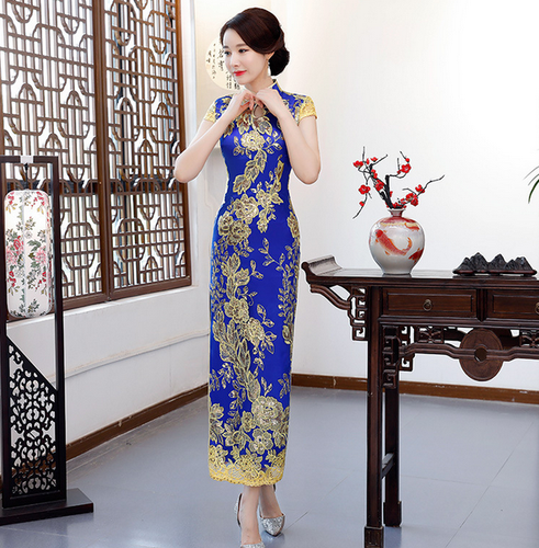 Cheongsam Women Chinese Ball Gown Fishtail Evening Long Wedding QiPao ...