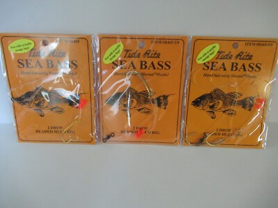 BLACK SEA BASS 2 DROP BEADED HI-LO RIG TIDE RITE RIGS SALTWATER FISHING ...