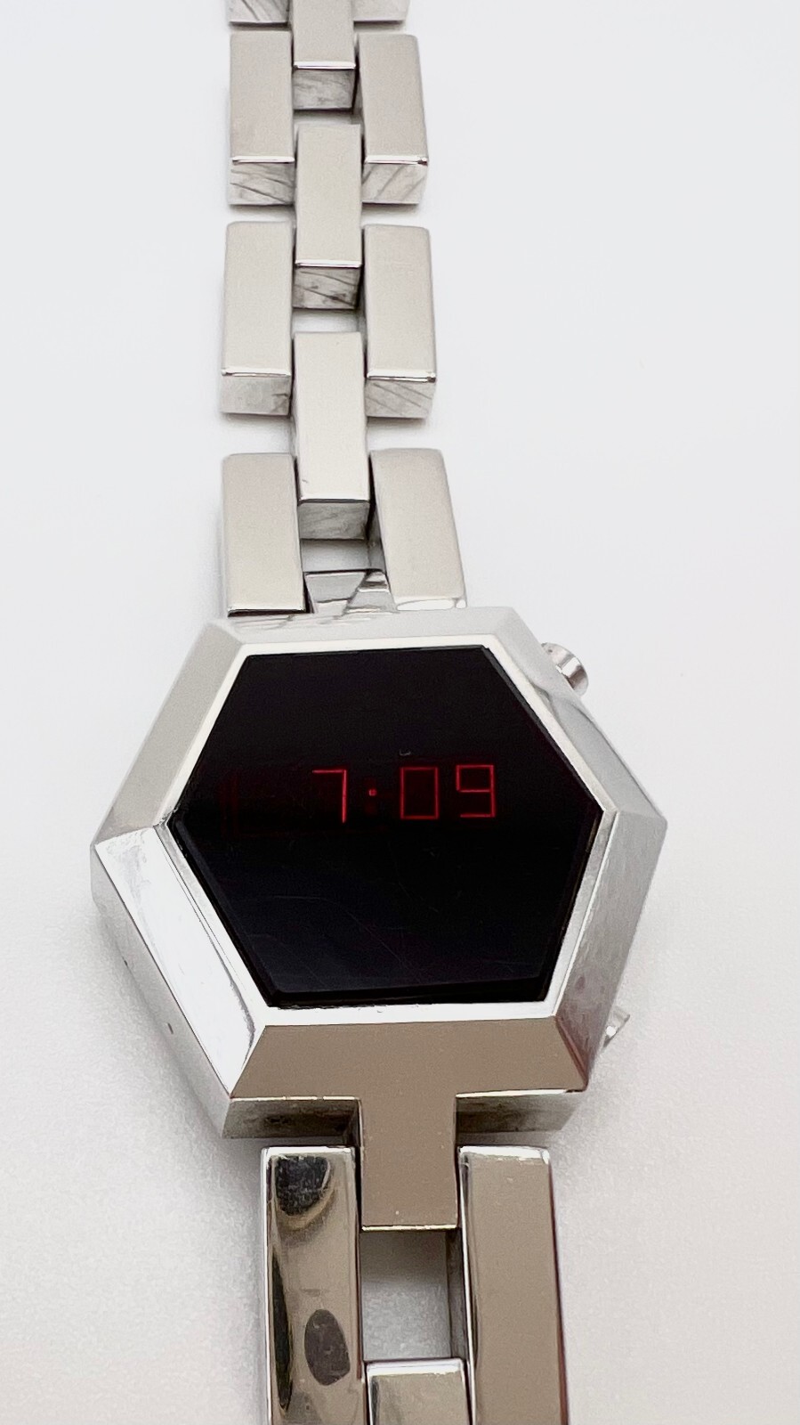 Vintage Benrus Red led digital watch stainless steel … - Gem