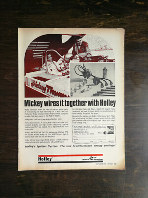 Vintage 1970 Mickey Thompson Holly Ignition System Full Page Original ...