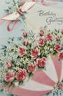 Vintage Mid Century Birthday Pretty Pink Striped Parasol Roses Greeting ...