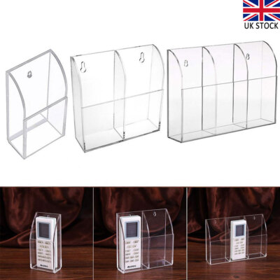 TV Remote Control Holder Wall Mount Acrylic Organizer Stand Box Storage ...