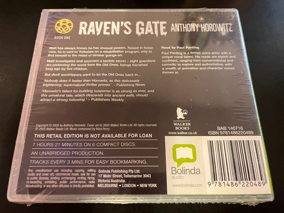 Raven's Gate Anthony Horowitz Audiobook 6 CD Paul Panting Walker Books ...