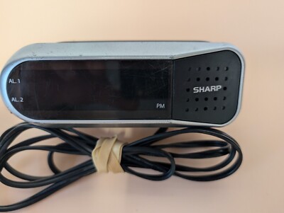 Sharp Digital Compact Clock Radio LED Display Battery Backup Snooze ...