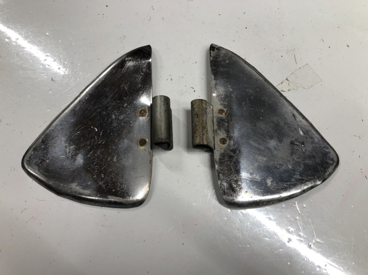 Vintage PAIR Original Automobile AIR & RAIN DEFLECTOR Metal VENTILATOR ...
