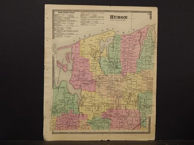 New York, Wayne County Map, 1874, Huron Township, Y4#71 | eBay