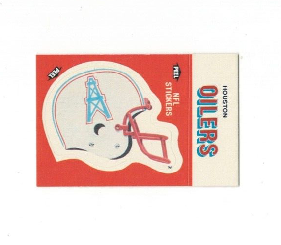1988 Fleer NFL Team Action Helmet/ Schedule Sticker ~ Houston Oilers ...