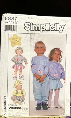 Simplicity 8887 Size 1/2 & 1 Sewing pattern for Toddlers | eBay