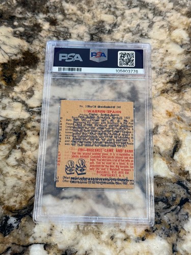Warren Spahn 1949 Bowman #33 PSA DNA 9 AUTO Freshly Graded HOF Looks ...