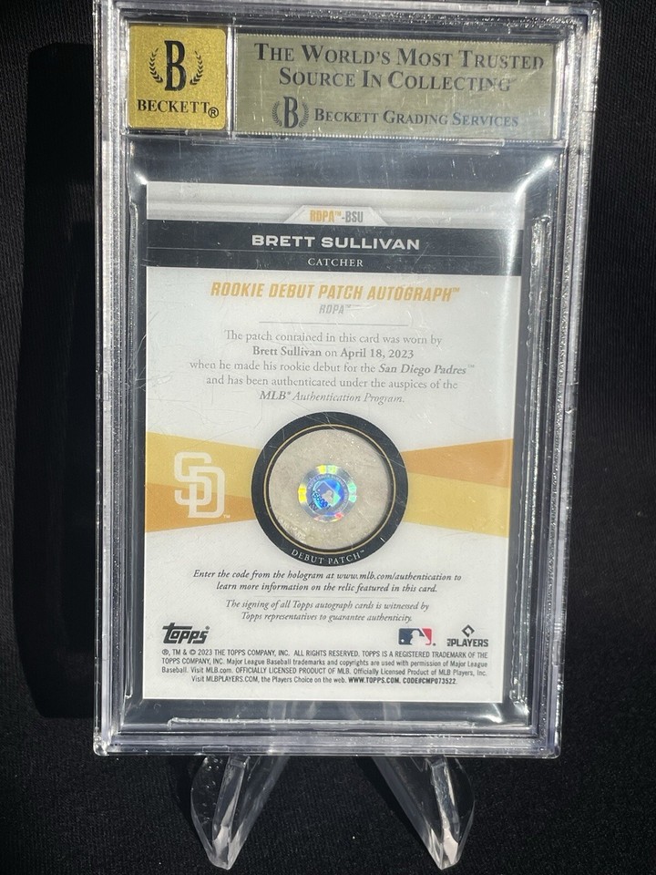 2023 Topps Update MLB Debut 1/1 RARE Brett Sullivan Rookie Debut Patch ...