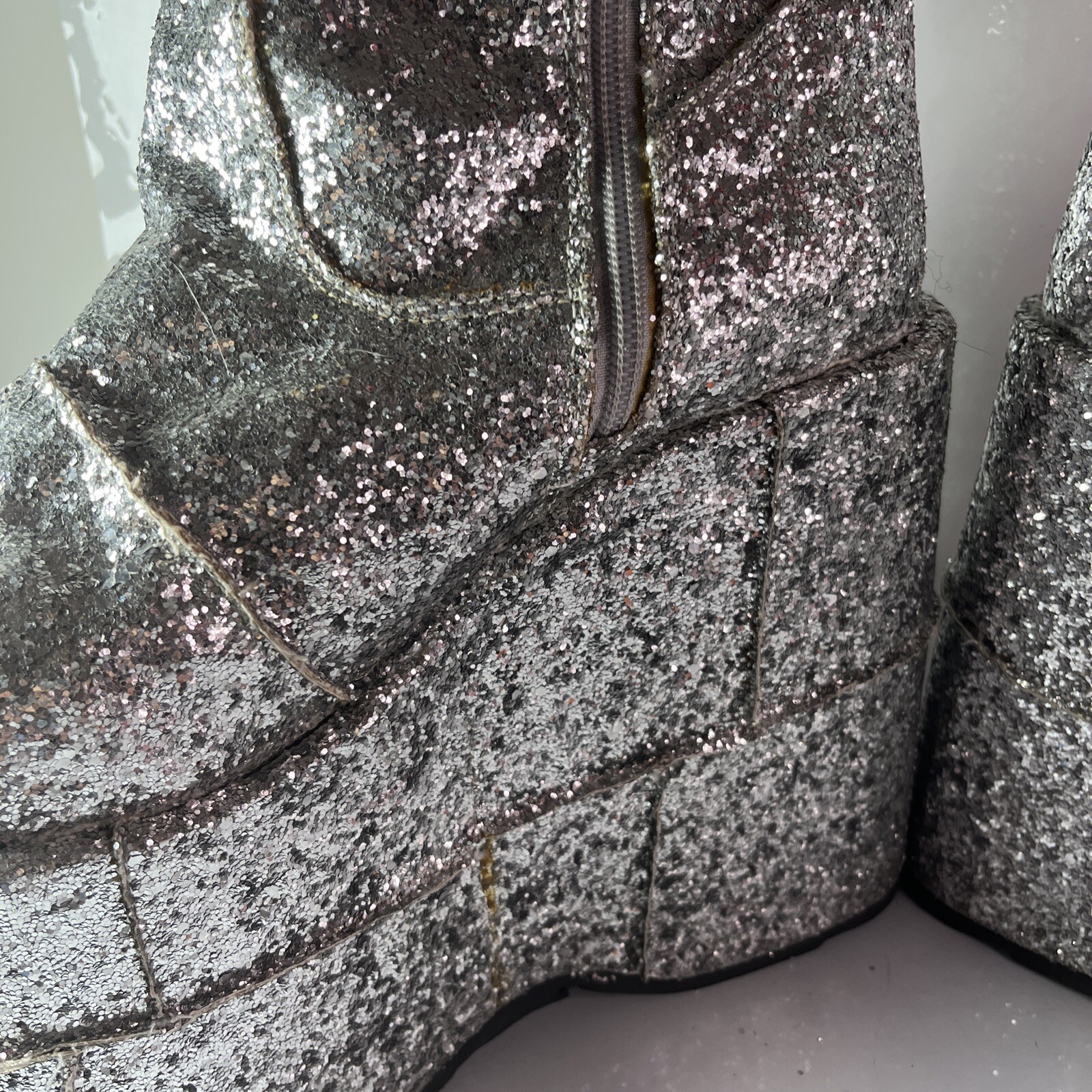 Demonia Stack Silver Glitter Gene Simmons Knee High, Platform Men’s 12 ...