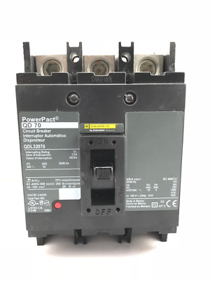 QDL32070 Square D 70 Amp 240V 3 Pole 25ka@240V Feed Thru Powerpact QDL ...
