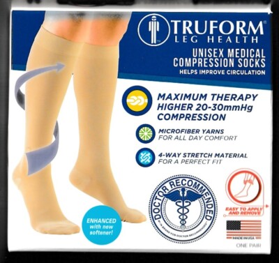 TRUFORM Unisex Beige Medical Compression Stockings Size-large Beige | eBay