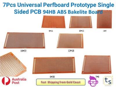 7Pcs Universal Perfboard Prototype Single Sided PCB 94HB ABS Bakelite ...