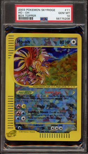 Pokemon Ho-Oh Skyridge Box Topper Crystal Reverse Holo Promo #11 PSA 10 ...