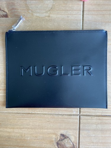 Stunning Soft Leather Black Mugler Make Up Purse / Evening Bag! Bargain ...